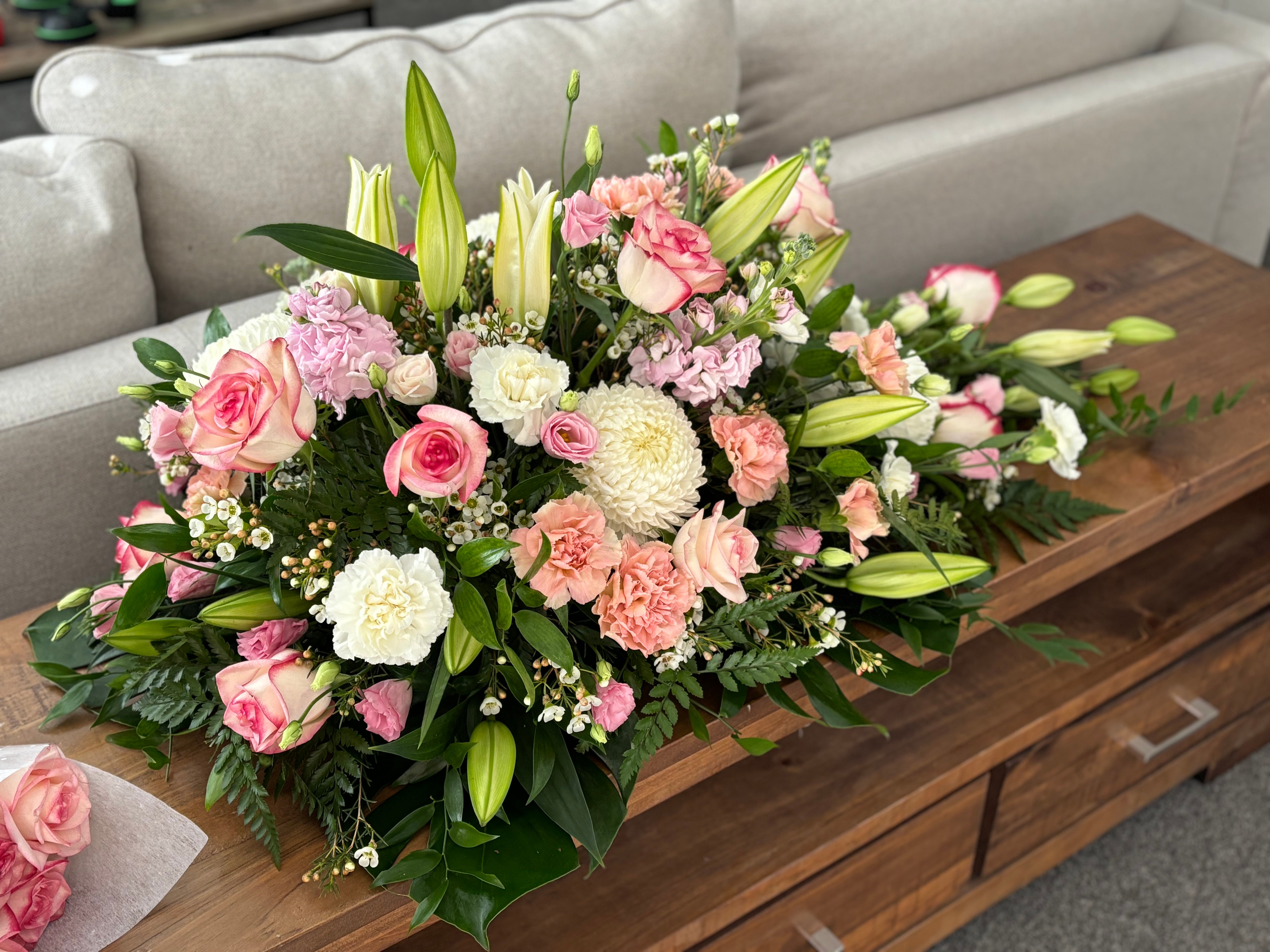 Single-Ended Casket Spray 90cm | Bunty and Fuzz Florist Berwick